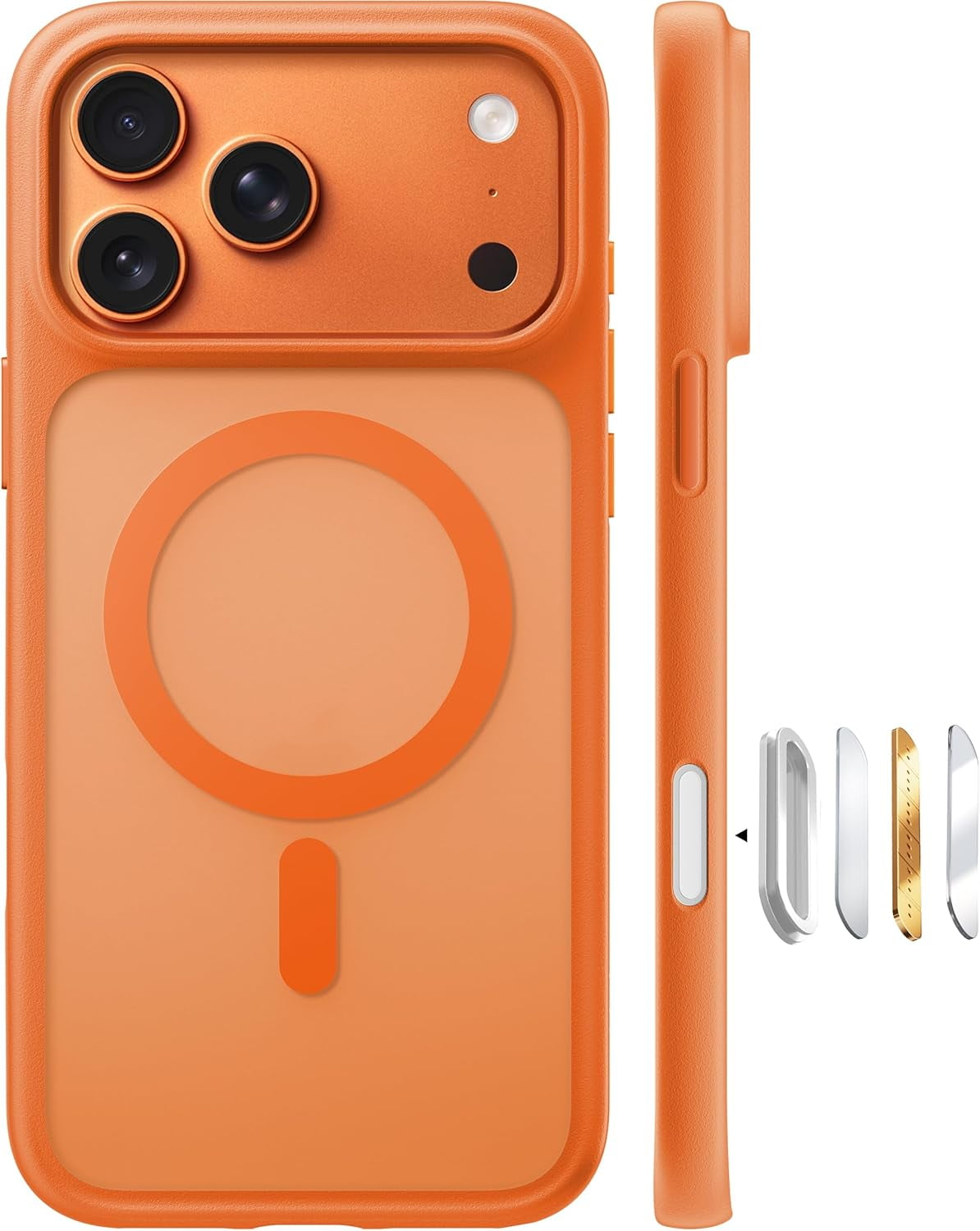 2026 Hot Sale Orange Translucent Magnetic Case for iPhone 17 Pro ...