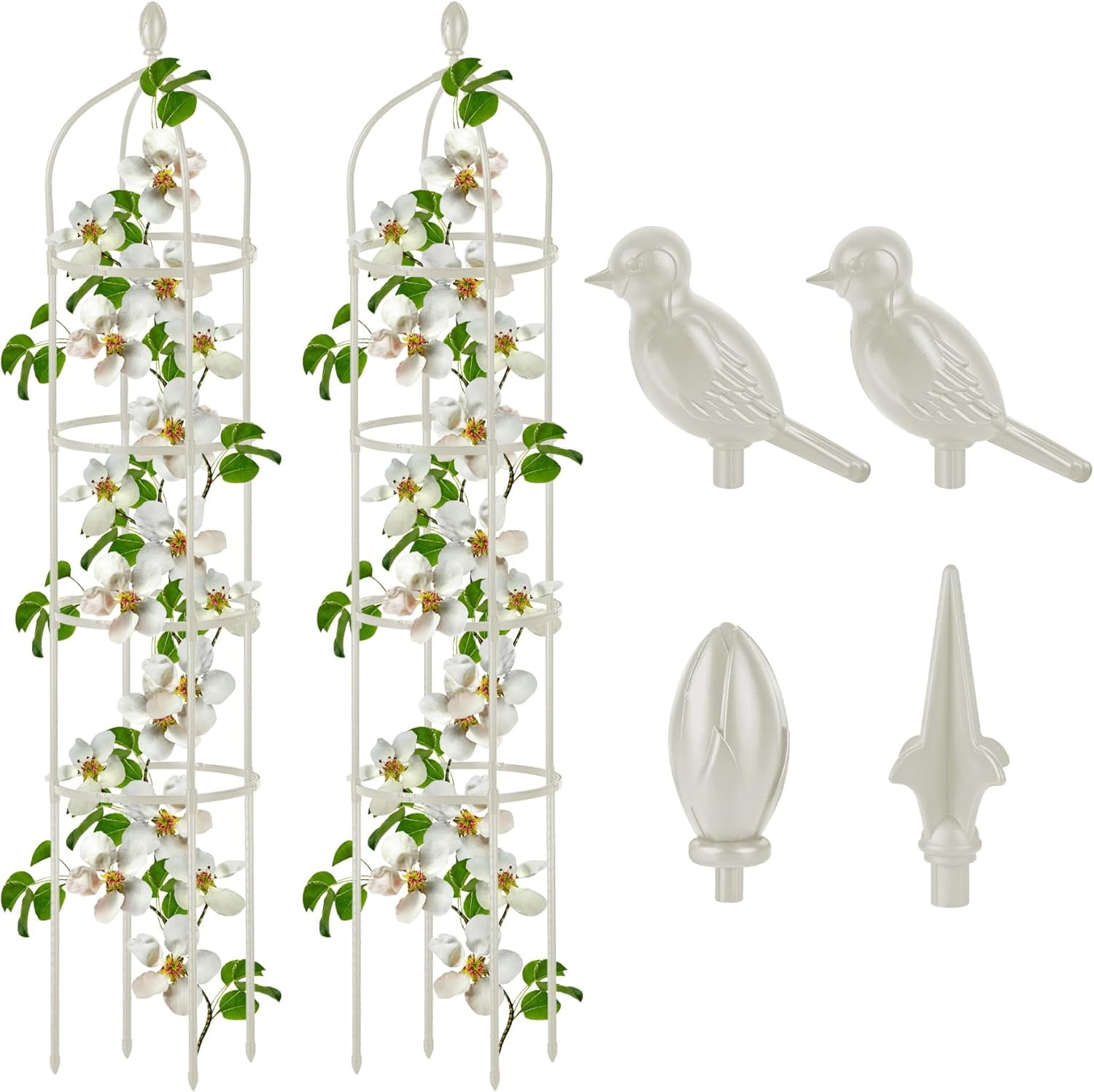 2026 Hot Sale Set of 2 Outdoor 6Ft Round Obelisk Plant Trellises, Anti ...