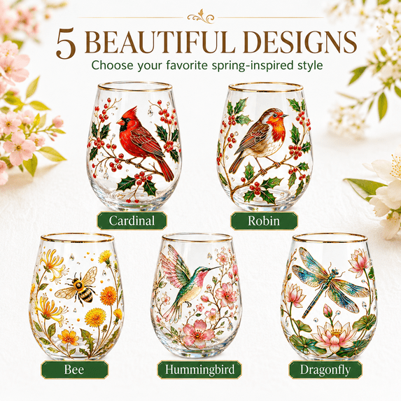 2026 Hummingbird Glass Tea Cup, Pink Floral Embossed Glass Mug, Vintage ...