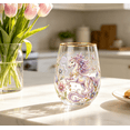 2026 Hummingbird Morning Bliss Glass Tea Cup, Embossed Floral ...