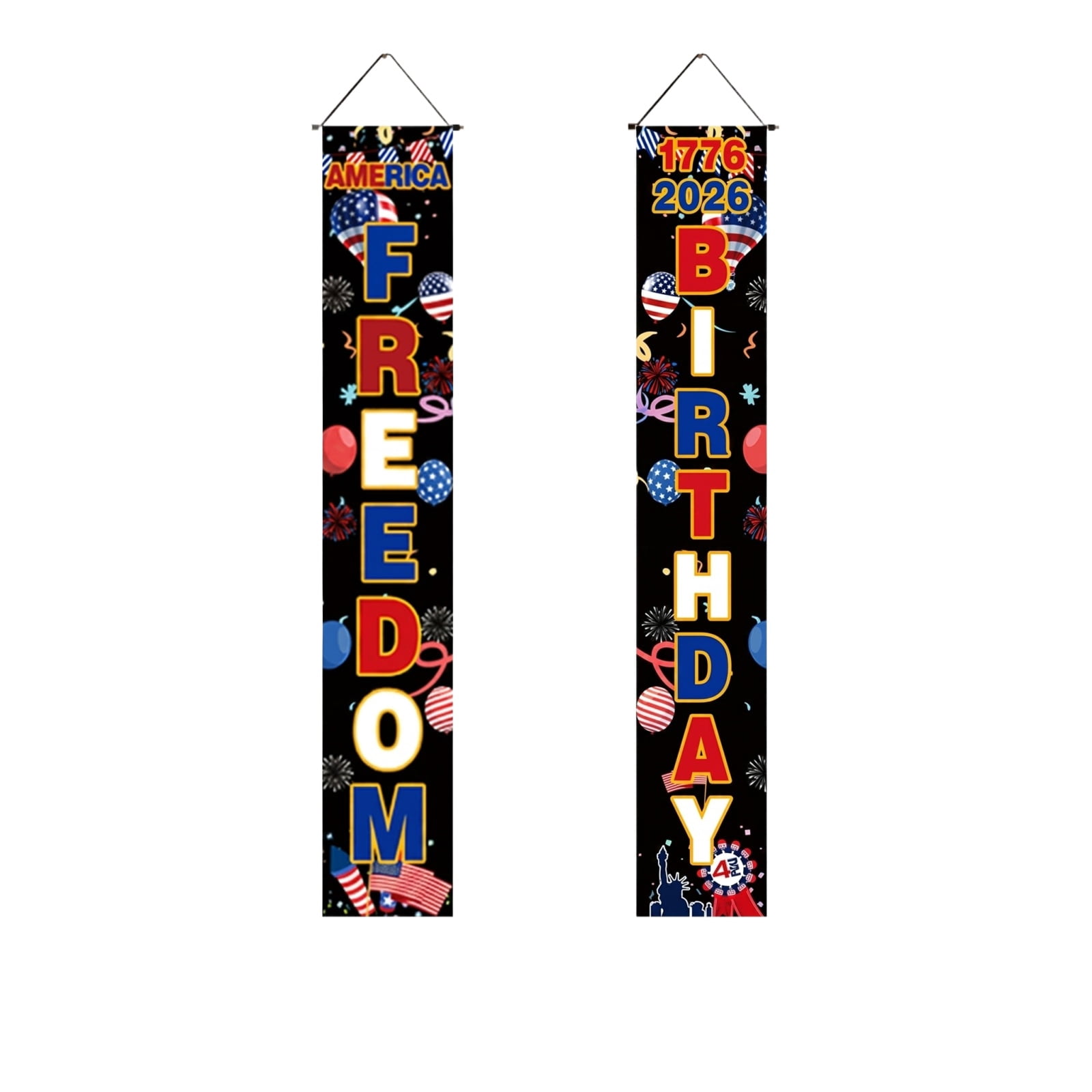 2026 Independence Day 250th Birthday Porch Banner Set Patriotic Freedom ...