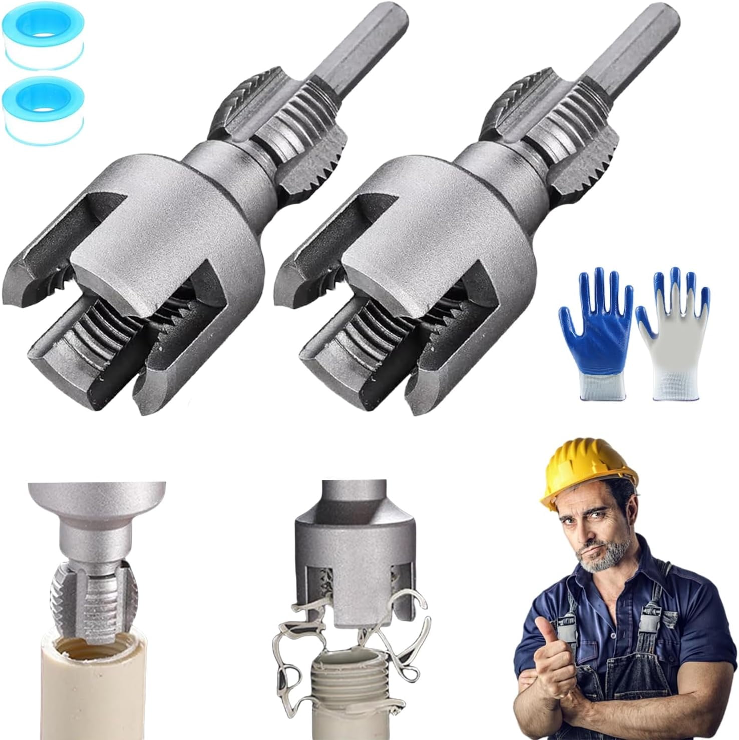 2026 Integrated Internal & External Pipe Threading Tool 1/2'' 3/4 ...