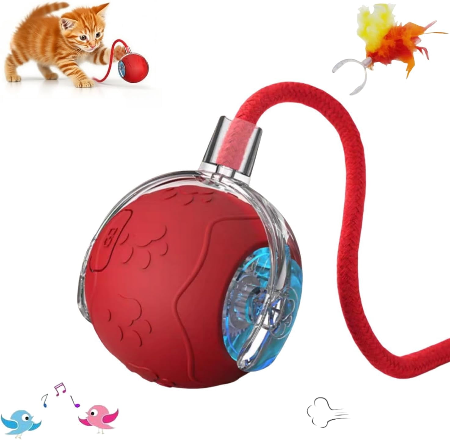 2026 Interactive Ball for Indoor Cats , 360? Automatic Rolling Pet Ball ...