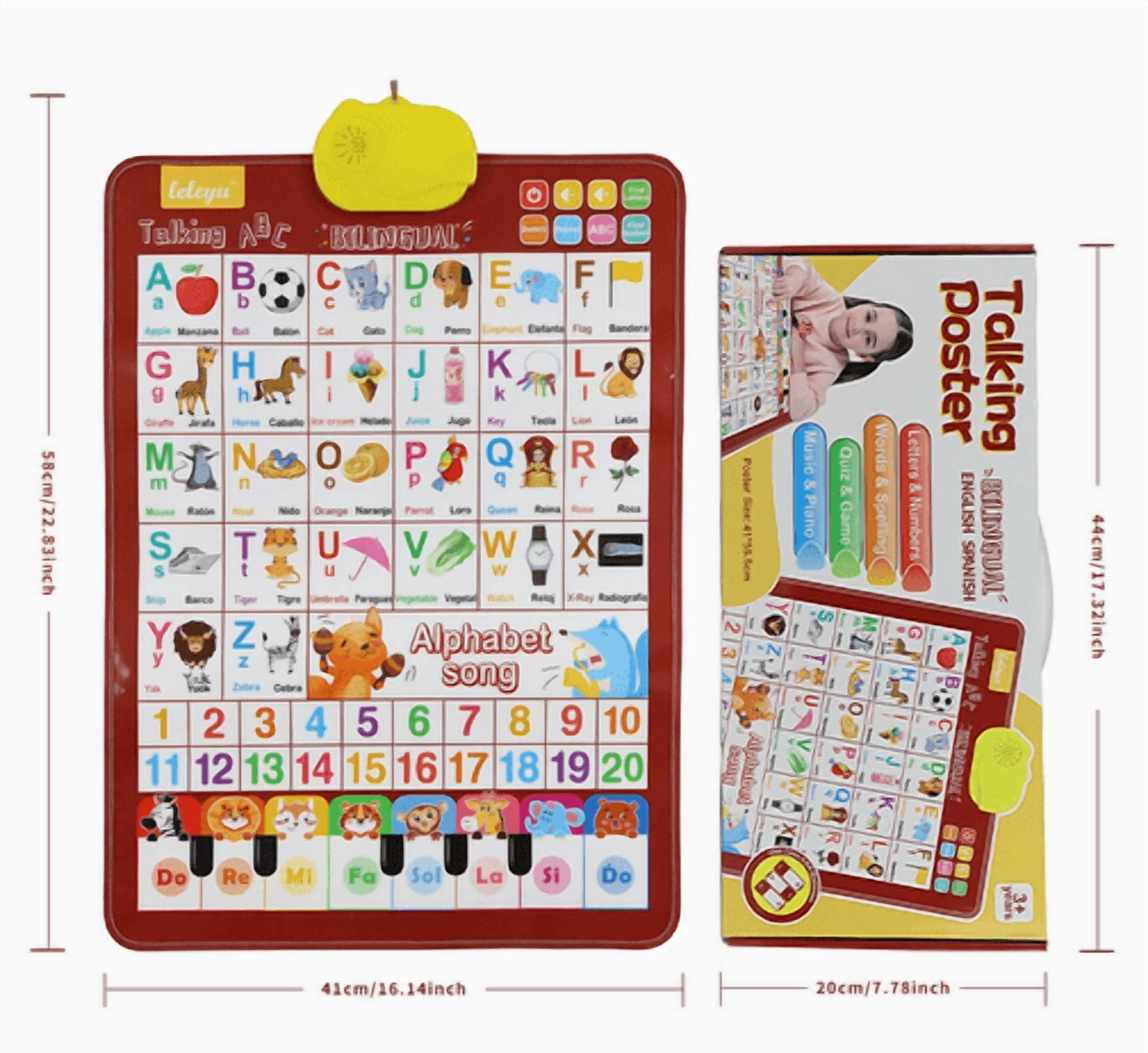 2026 Interactive Talking Poster - Bilingual English & Spanish ABC Wall ...