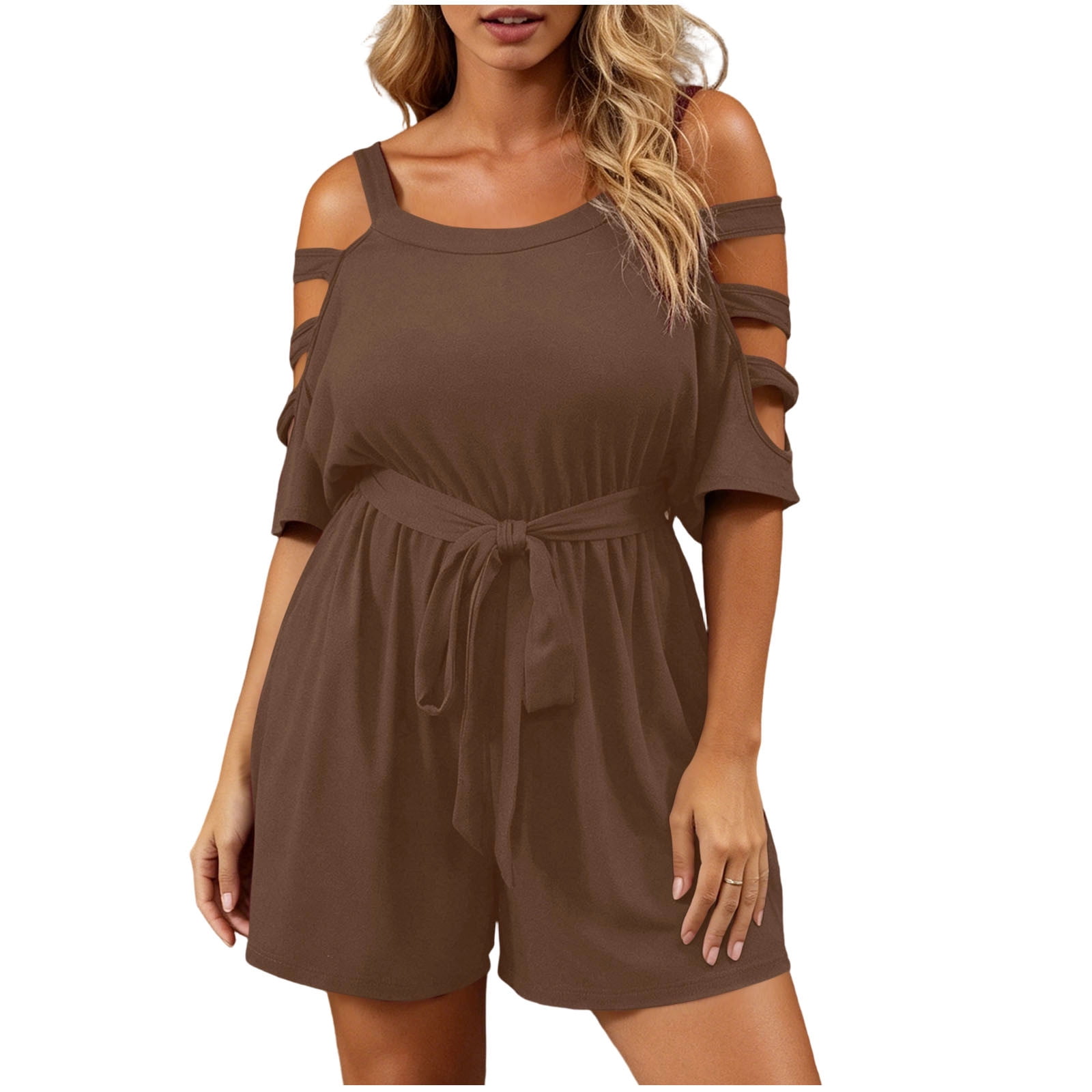 2026 Jumpsuit for Women Summer and Fall Plus Size Fashion Solid-Color ...