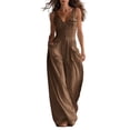 2026 Jumpsuits for Women Summer Wide Leg Sleeveless Button V Neck ...
