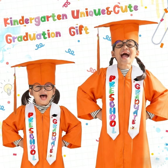 2026 Kindergarten Graduation Cap & Gown Set, Satin Graduation Attire ...