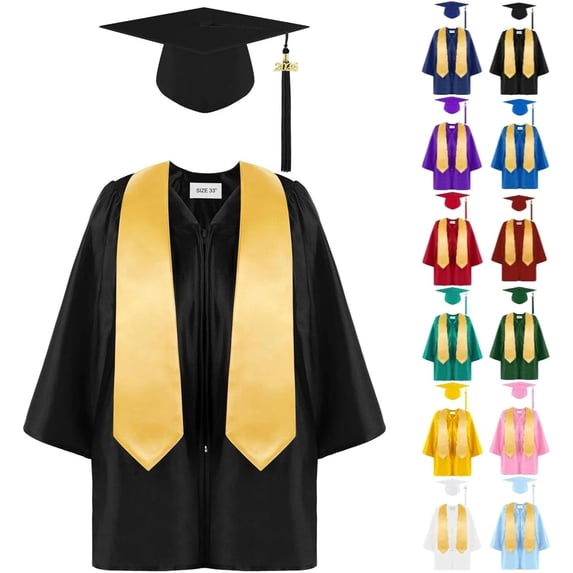 2026 Kindergarten & Preschool Shiny Graduation Gown Set – Unisex ...