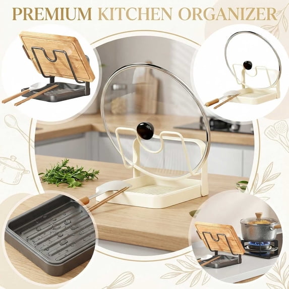 2026 Kitchen Pot Lid Storage Rack, Lid Holder While Cooking, Stainless ...