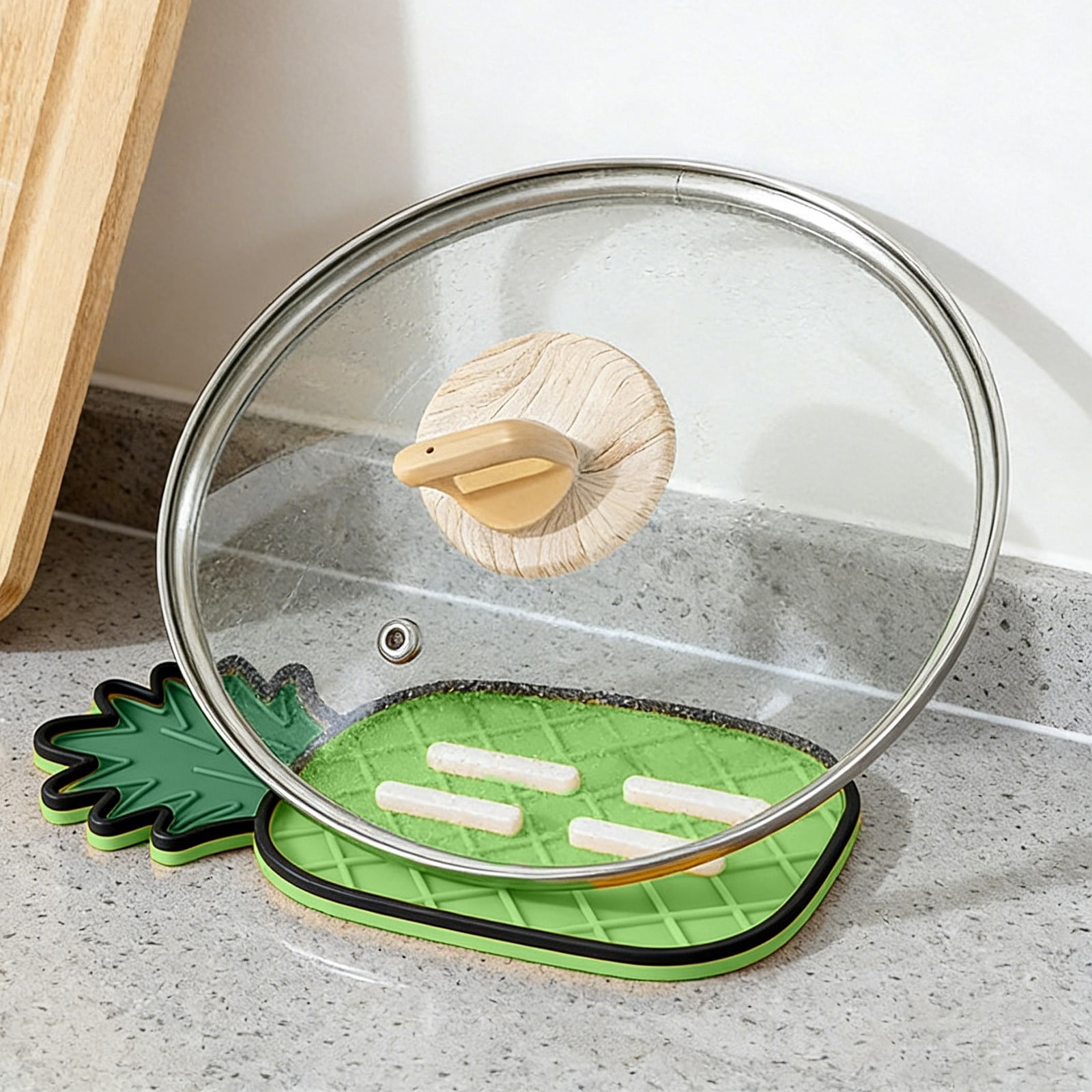 2026 Kitchen countertop Pineapple-Shaped Pot lid Drain mat,Upgrated Pot ...