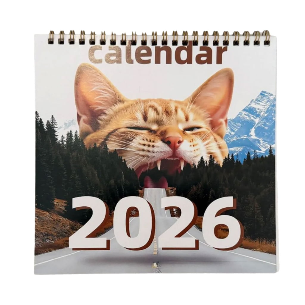 2026 Kitten Theme Calendar Twin Coil Binding 2026 Wall Monthly Calendar ...