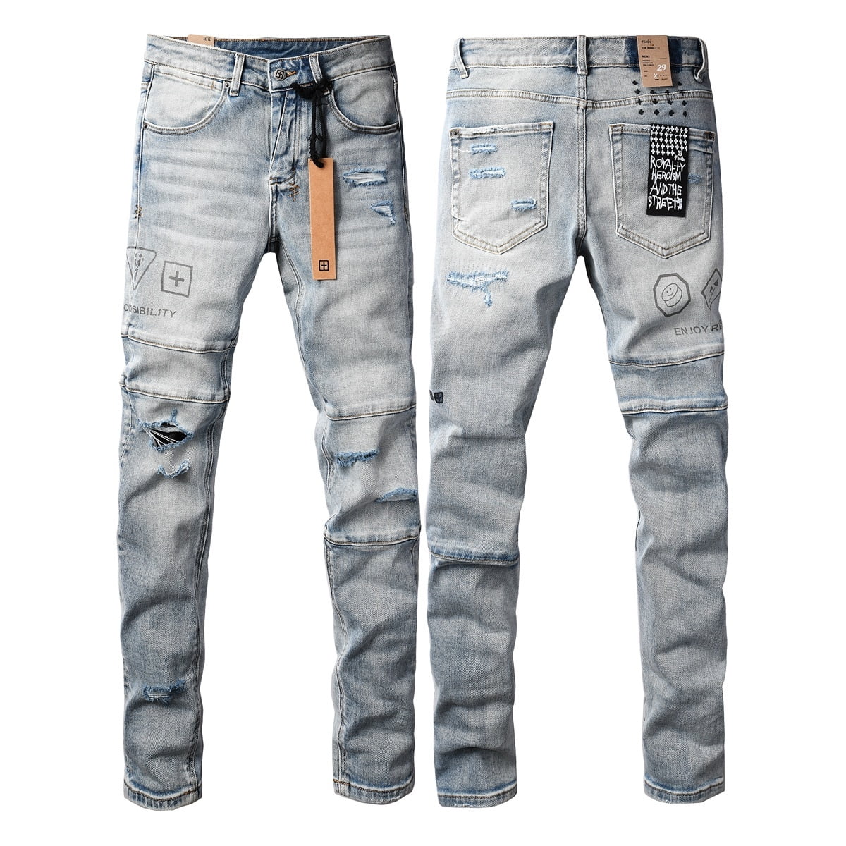 2026 Ksubis Jeans brand Jeans Men's Jeans Casual Comfort Holes ...