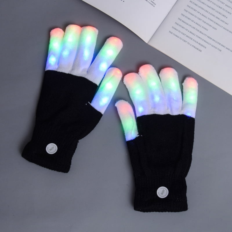 2026 LED Rave Glove,Light up Gloves Fingertips, 7 Colors Light Show ...