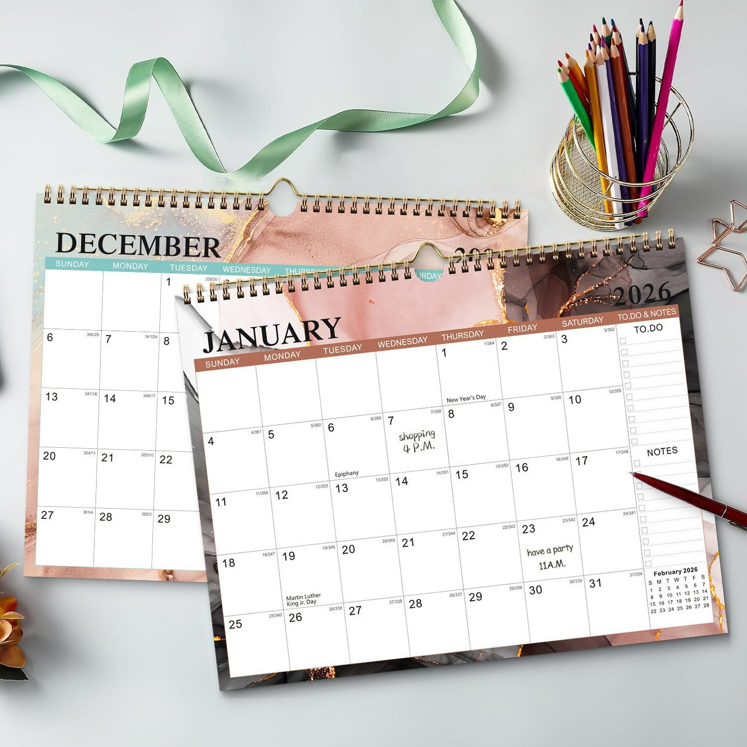 2026 Large Desk Calendar - 15x12 Inch Oversized Wall Planner - January ...