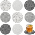 2026 Latest Design 8Pcs Handmade Woven Cotton Coasters, 4.3 Inch Boho ...