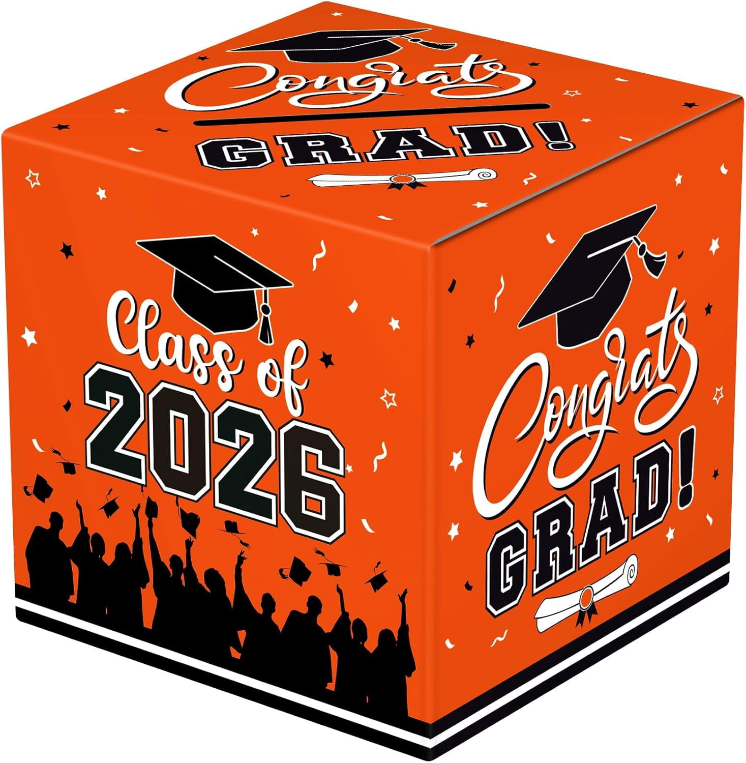 2026 Latest Orange Graduation Card Box, Class of 2026 Congrats Grad ...