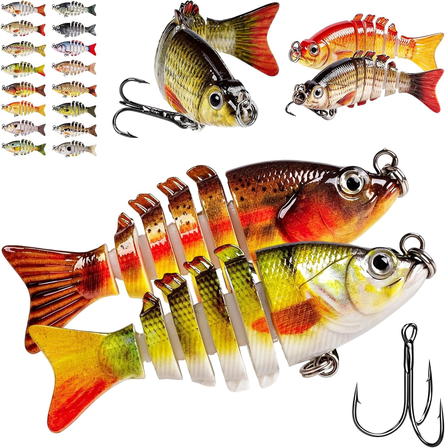 2026 Lifelike Fishing Lures for Freshwater and Saltwater, Multi Jointed ...