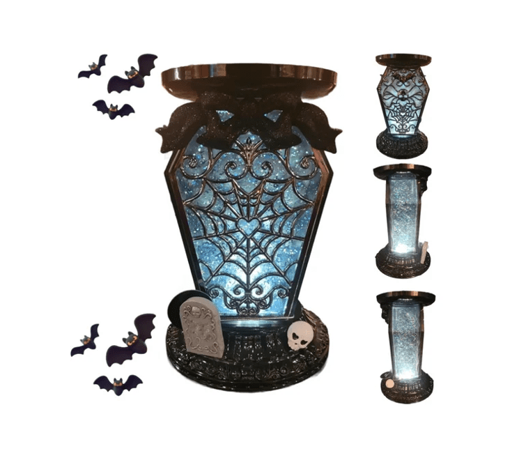 2026 Light-Up Coffin Waterglobe 3-Wick Candle Holder, Light-Up ...