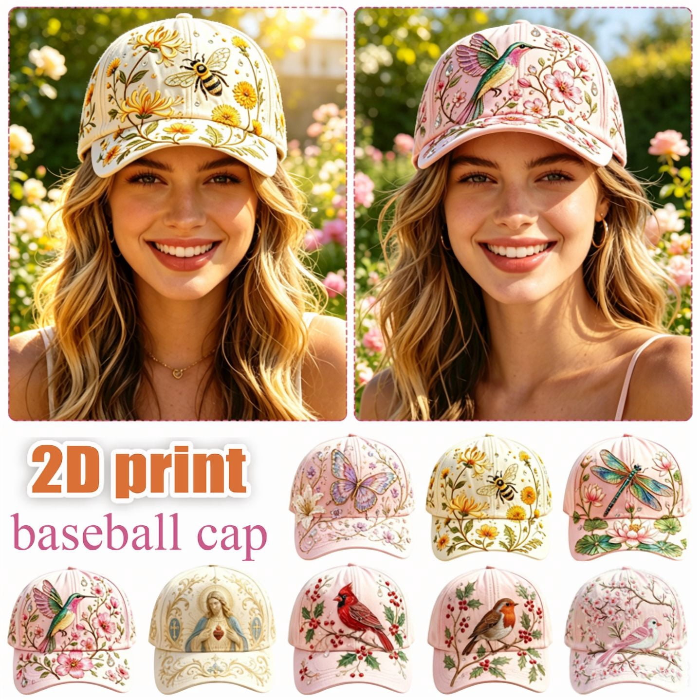 2026 Limited Edition Garden Morning Cap Dragonfly & Lily Pad Print ...