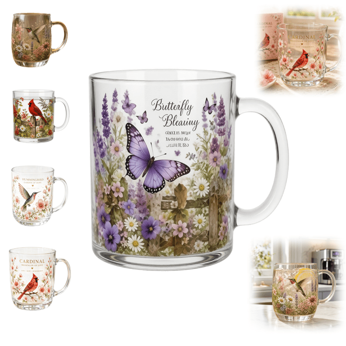 2026 Limited Edition Honey Bee Garden Glass Tea Cup, hummingbird ...