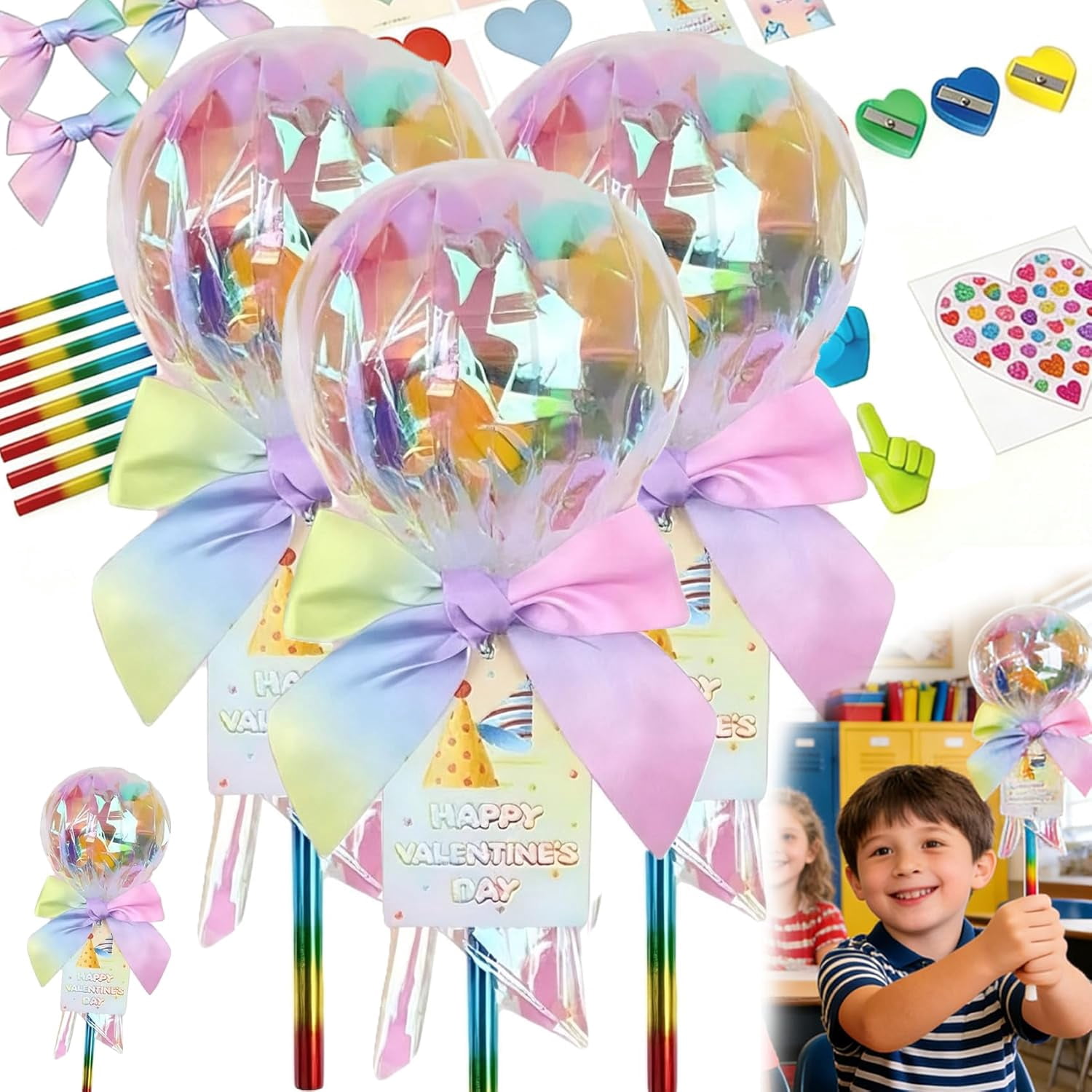 2026 Lollipop Valentine Kit,Lollipop Class Favor Kits,24 Pack Giant ...