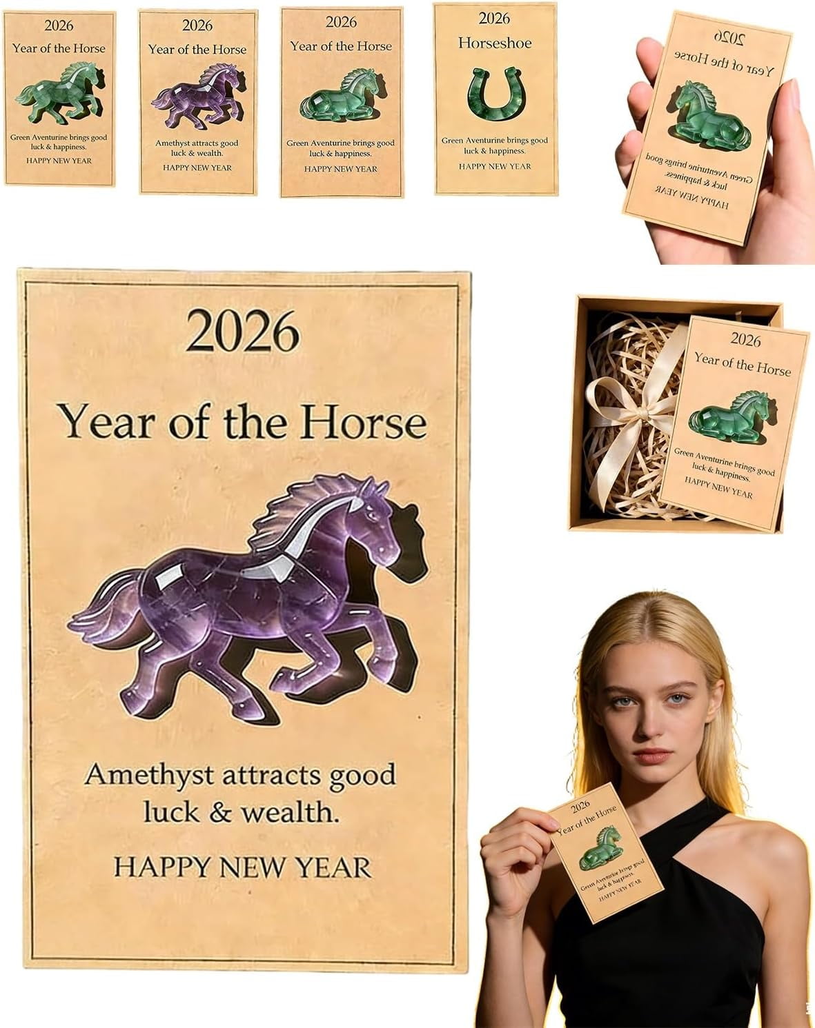 2026 Lucky Crystal Horse Figurine - Animal Decor, Symbol of Strength ...