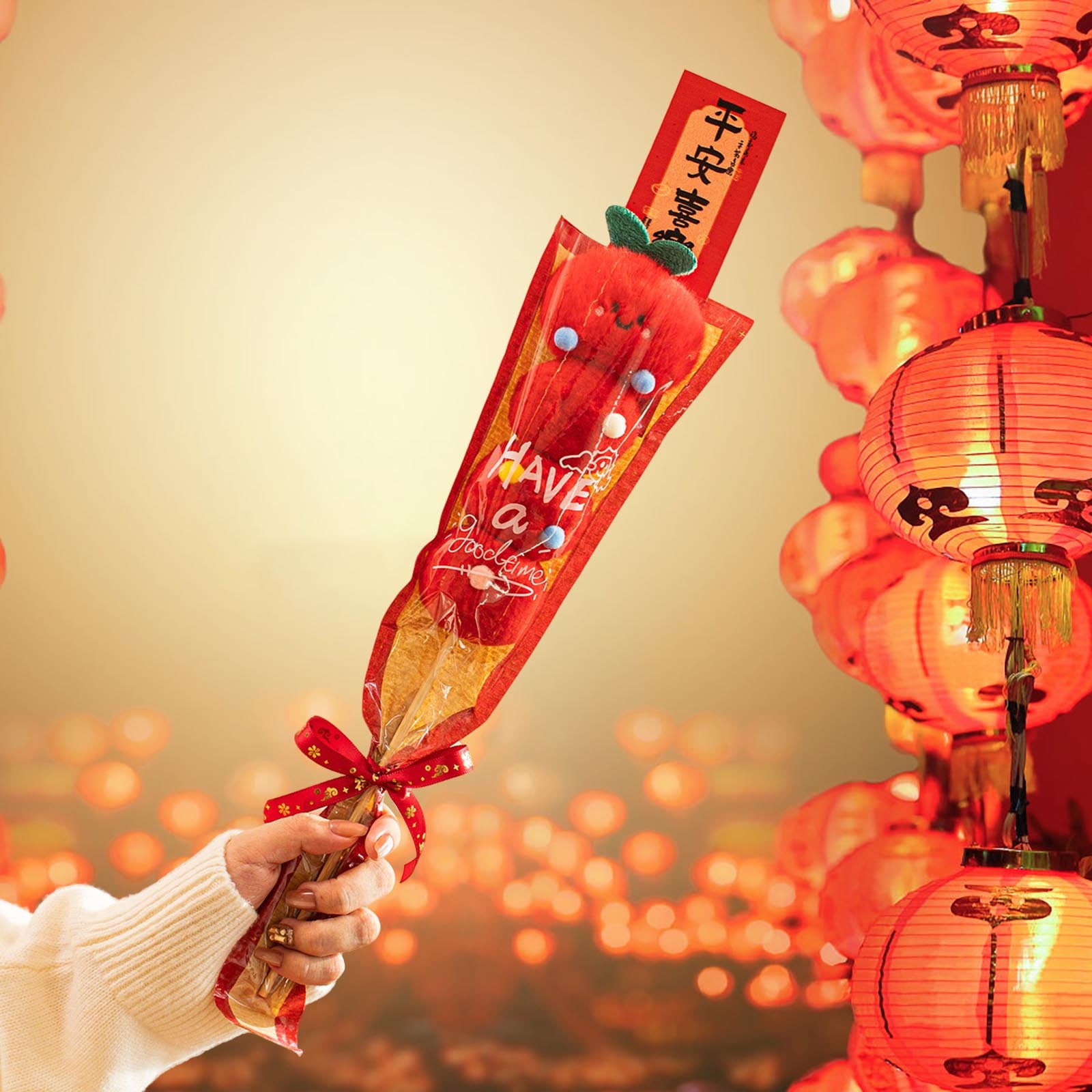 2026 Lunar New Year Photo Props Plush - Cute Tanghulu Candied Hawthorn ...