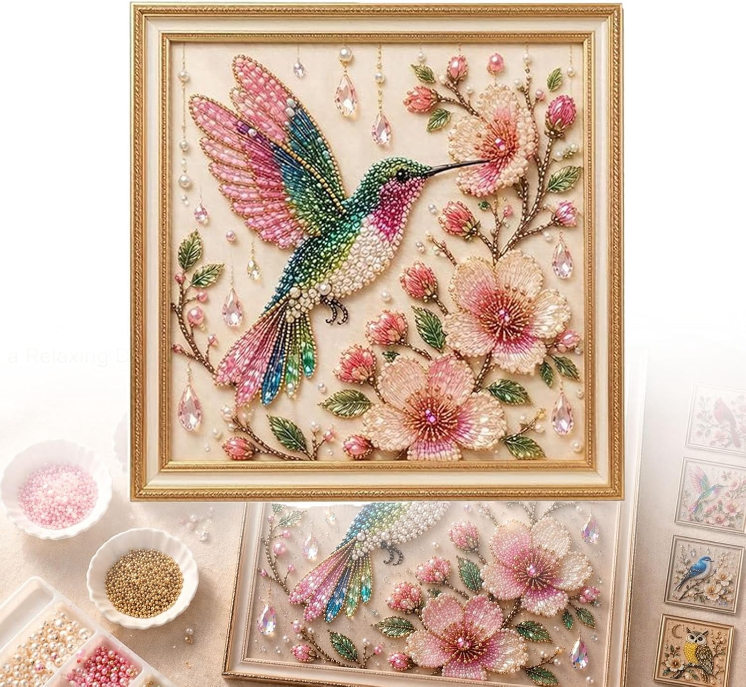 2026 Luxury Bird Pearl Art DIY Kit, 3D Bird Pearl Painting Craft with ...