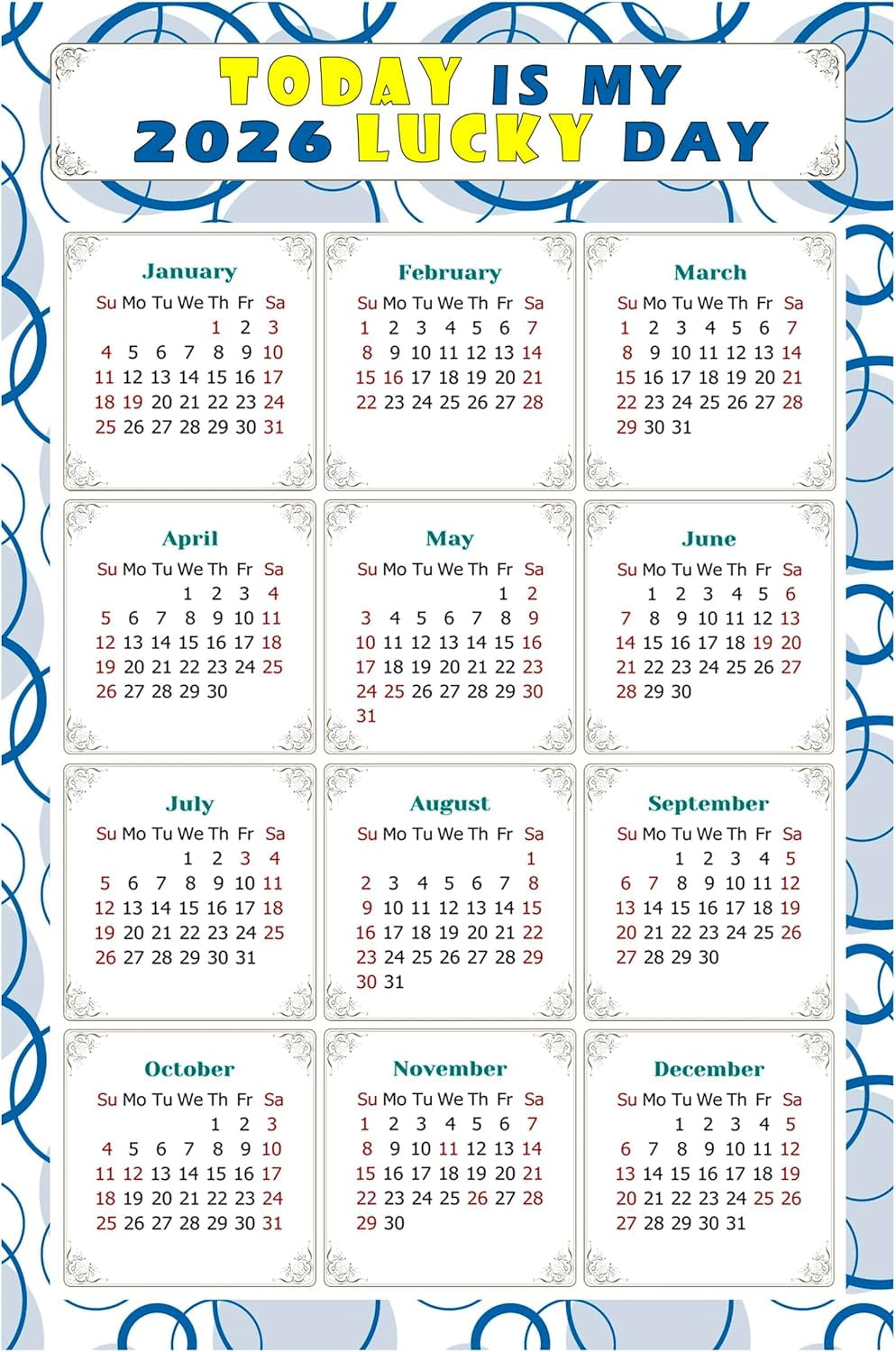 2026 Magnetic Calendar - Calendar Magnets - Today is my Day - (Fade ...