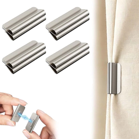 2026 Magnetic Curtain Clips, Detachable No Drill Curtain Buckle ...