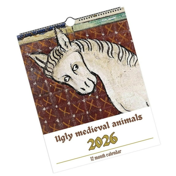 2026 Medieval Wall Mounted Calendar Twin-Coil Binding Calendar 12 Month ...