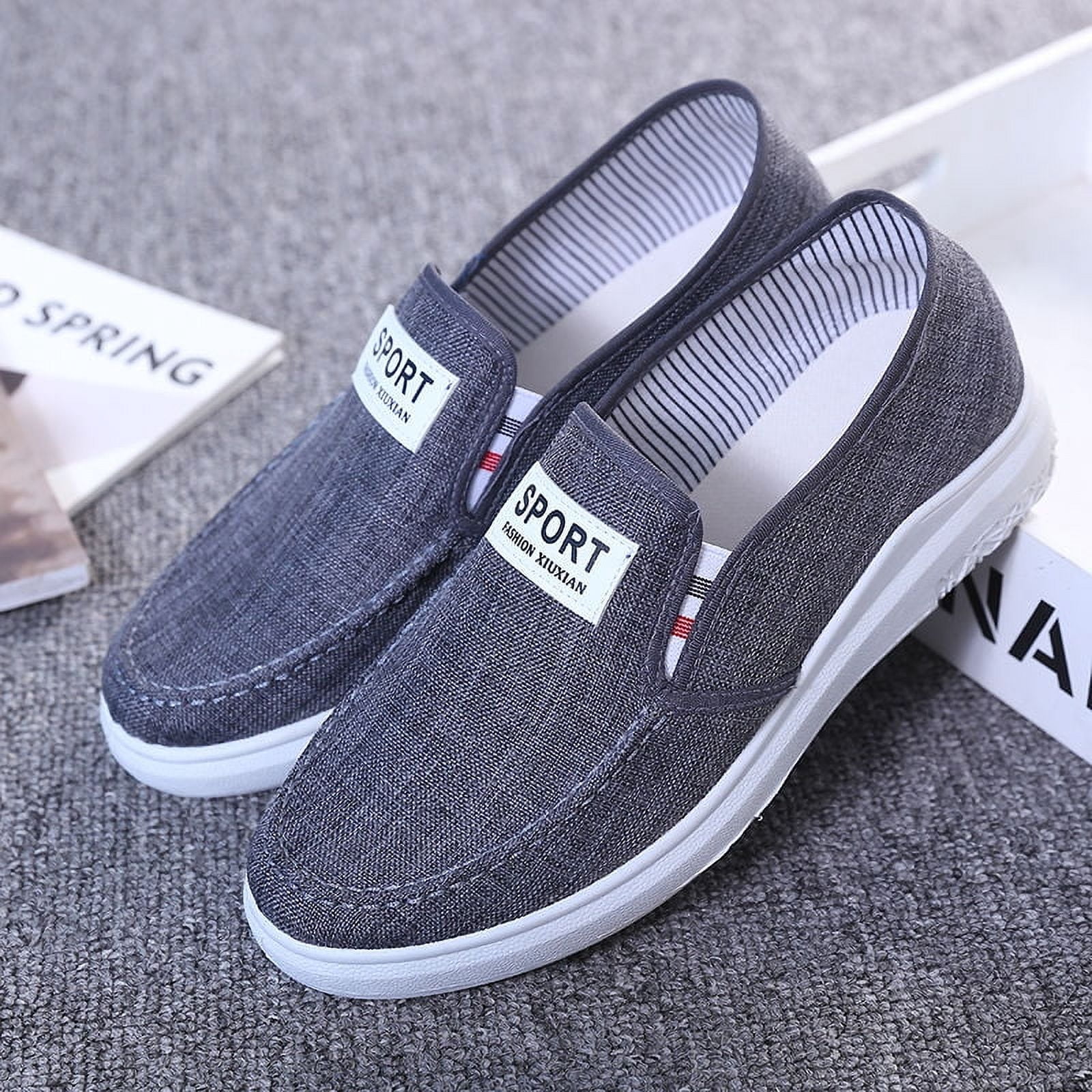 2026 Men Casual Shoes Slip on Canvas Fashion Sneakers Breathable Summer ...