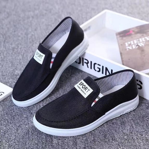 2026 Men Casual Shoes Slip on Canvas Fashion Sneakers Breathable Summer ...