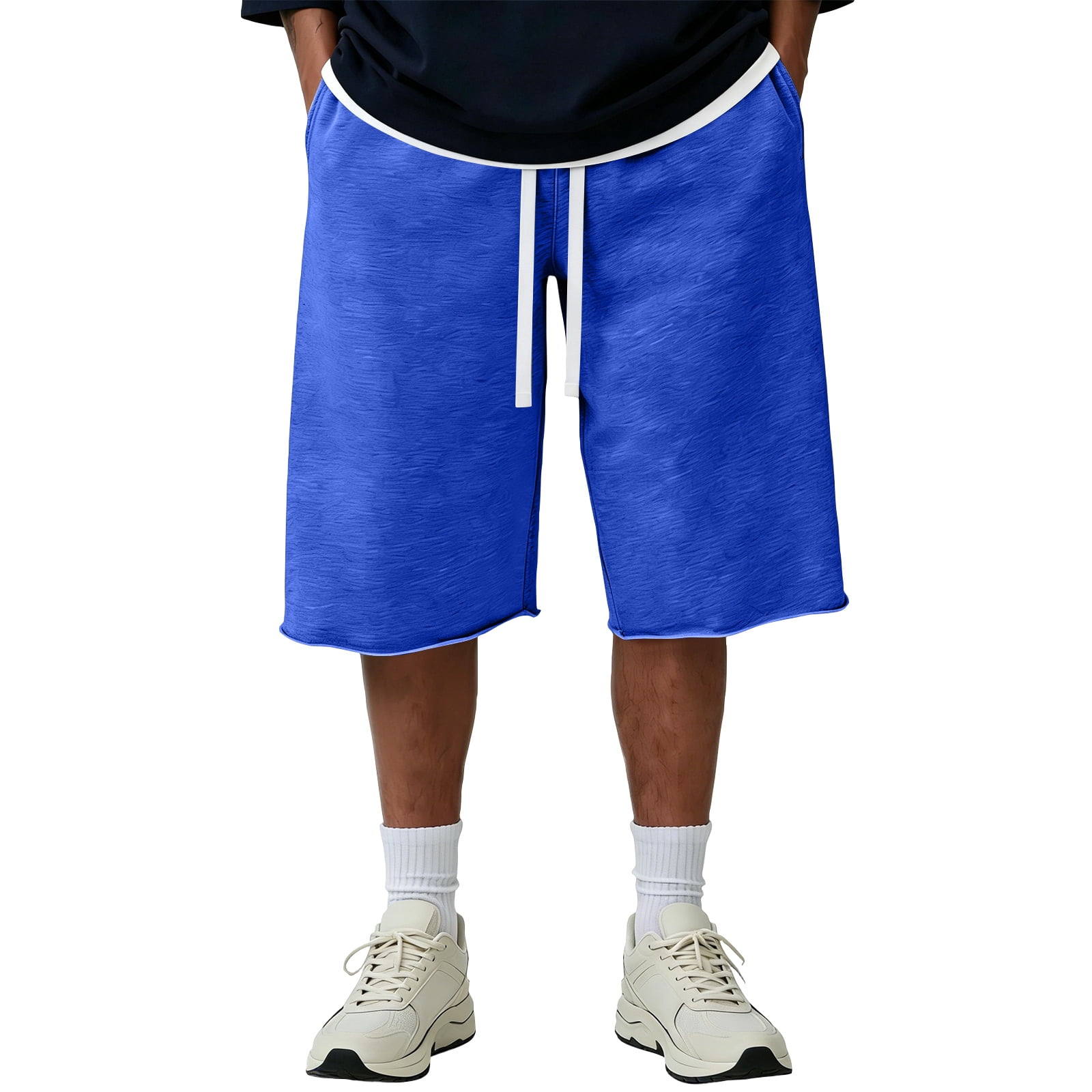 2026 Men's Baggy Sweat Shorts Lightweight Under Knee Casual Drawstring ...