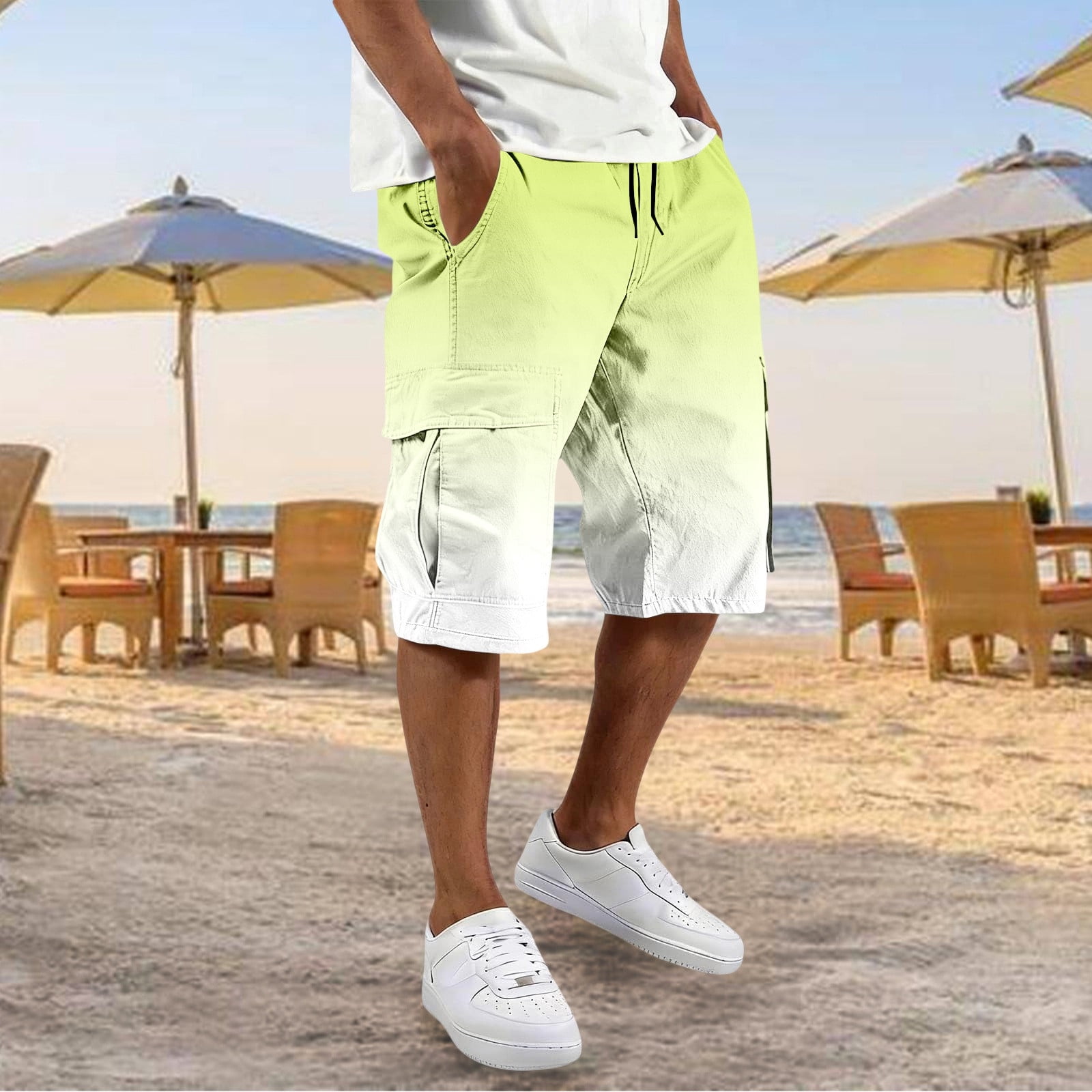 2026 Mens Cargo Shorts Stylish Gradient Cargo Pants Casual Shorts ...