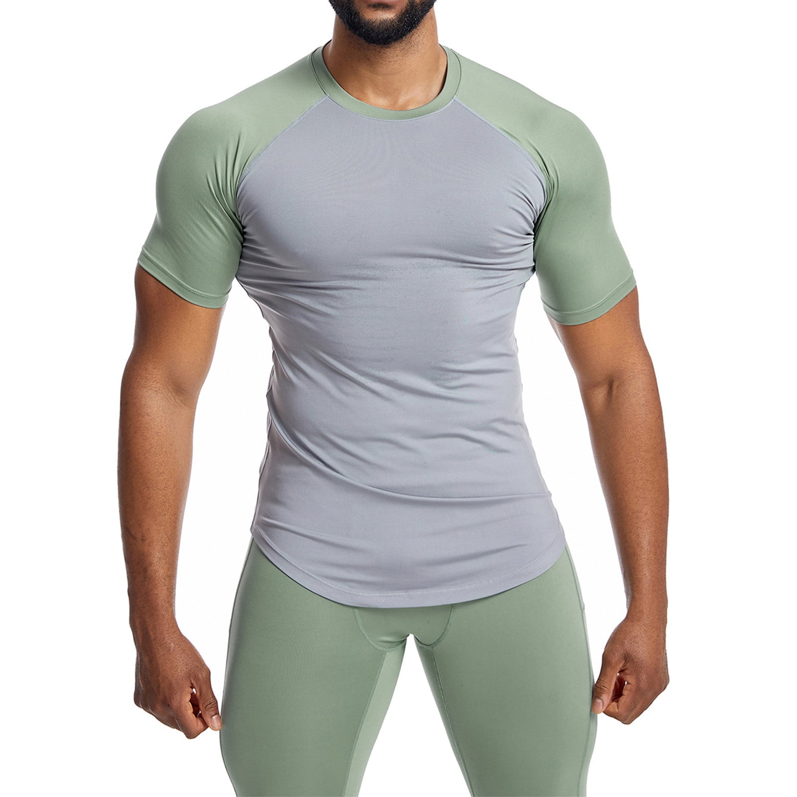 2026 Mens Reglan Spliced Short Sleeve Shirts Lightweight Moisture ...