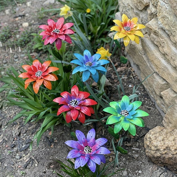 2026 Metal Daylily Flower Garden Stake, Rustproof Iron with Floral ...