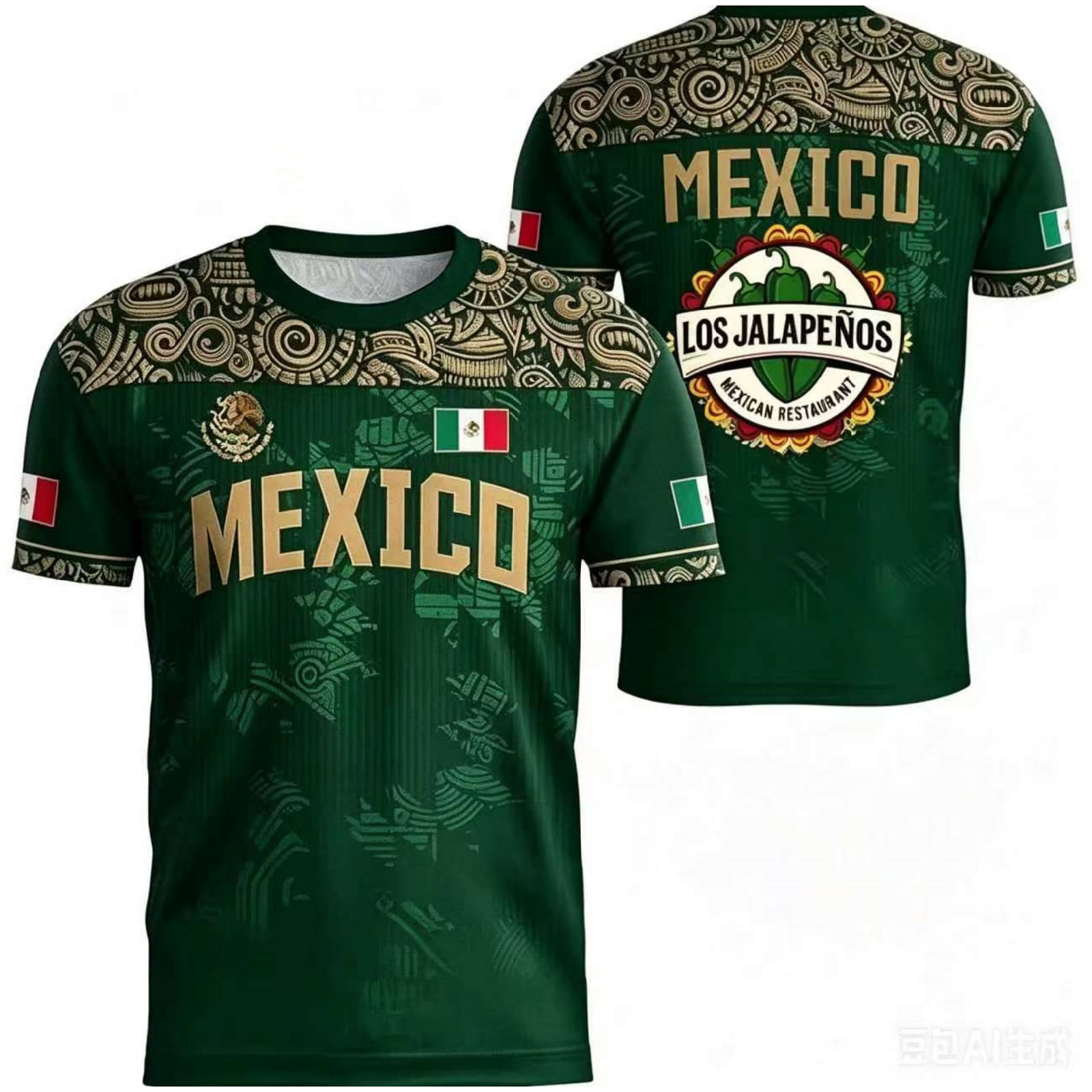 2026 Mexico Chichén Itzá Pyramid Graphic Soccer Jersey, Men’s V-Neck ...