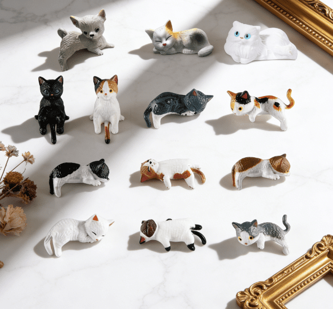 2026 Mini Cat Desk Figurines – Set of 13 Adorable Handcrafted Kittens ...