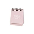 2026 Mini Desk Calendar Portable Flip Calendar - Simple Style, Pink ...