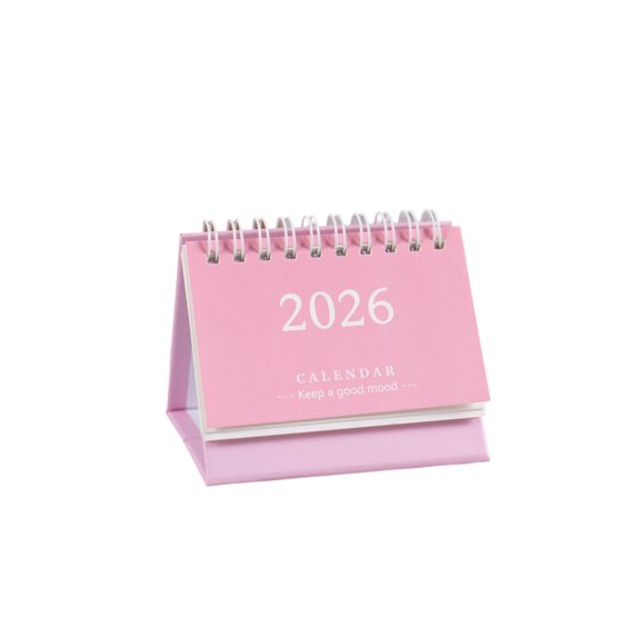 2026 Mini Desktop Calendar with Notepad, Vertical Flip Design for Long ...