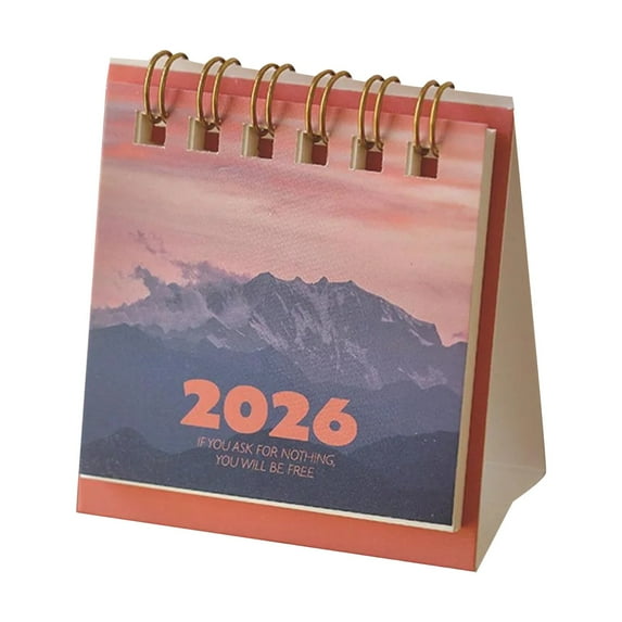 2026 Mini Standing Flip Desk Calendar - 1 Pc Small Monthly Desktop ...