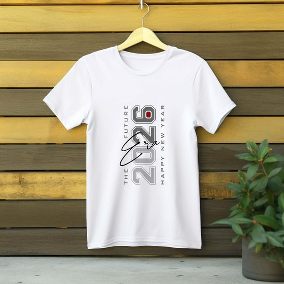 2026 Minimalist Future Era Tee, Clean Number Graphic for New Year Parties & Celebration Outfits ...