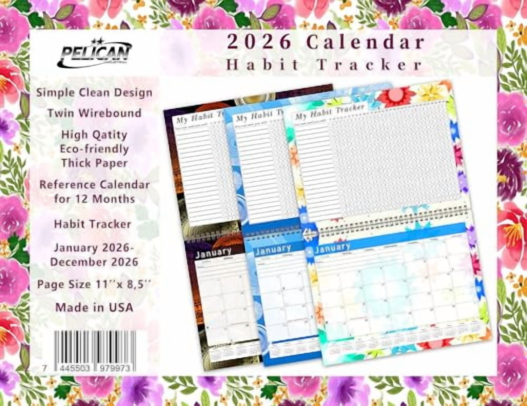2026 Monthly Desktop/Wall Calendar/Planner - Habit Tracker - Daily ...
