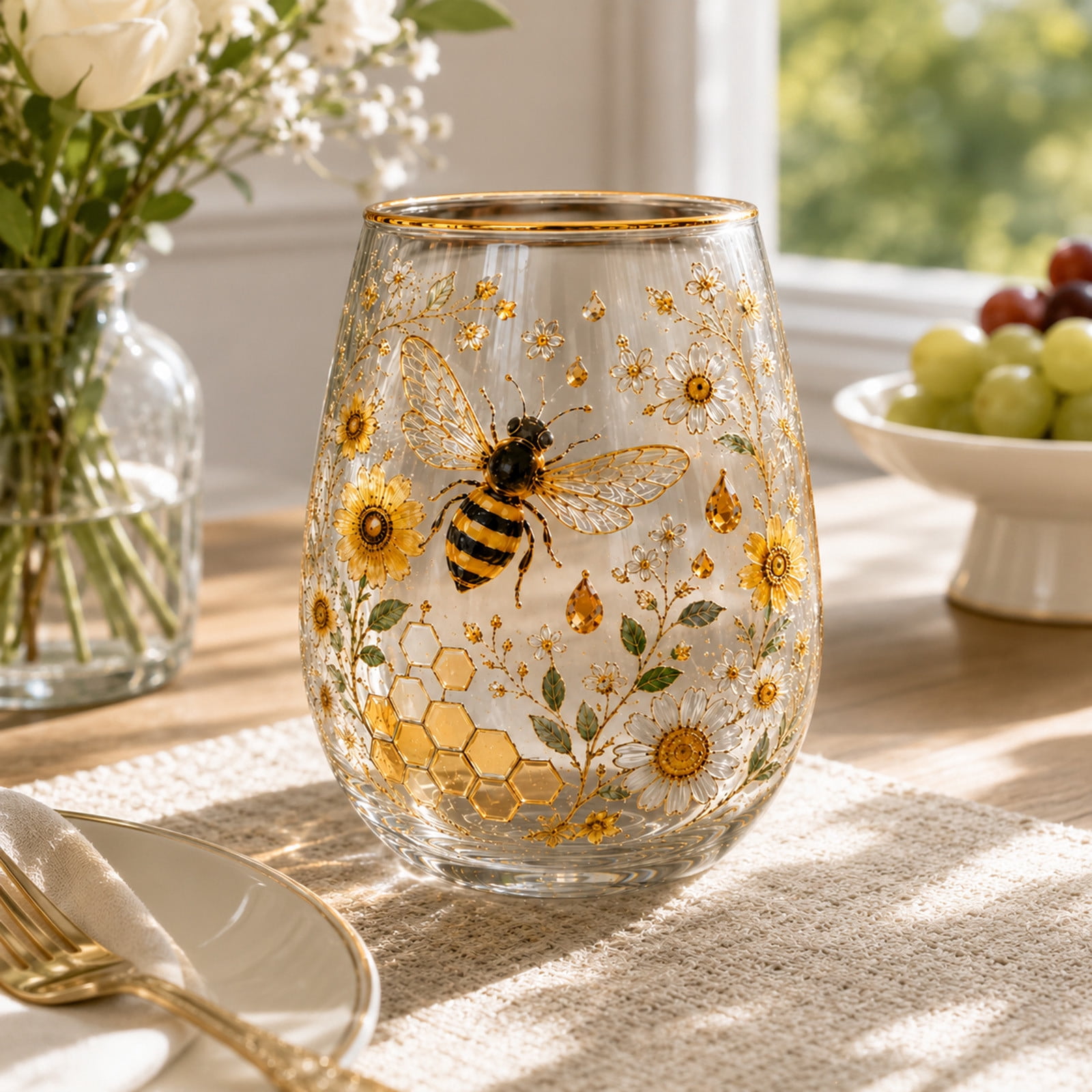 2026 Morning Garden Bliss Glass Cup,Flowers And Birds Morning Whiskey ...