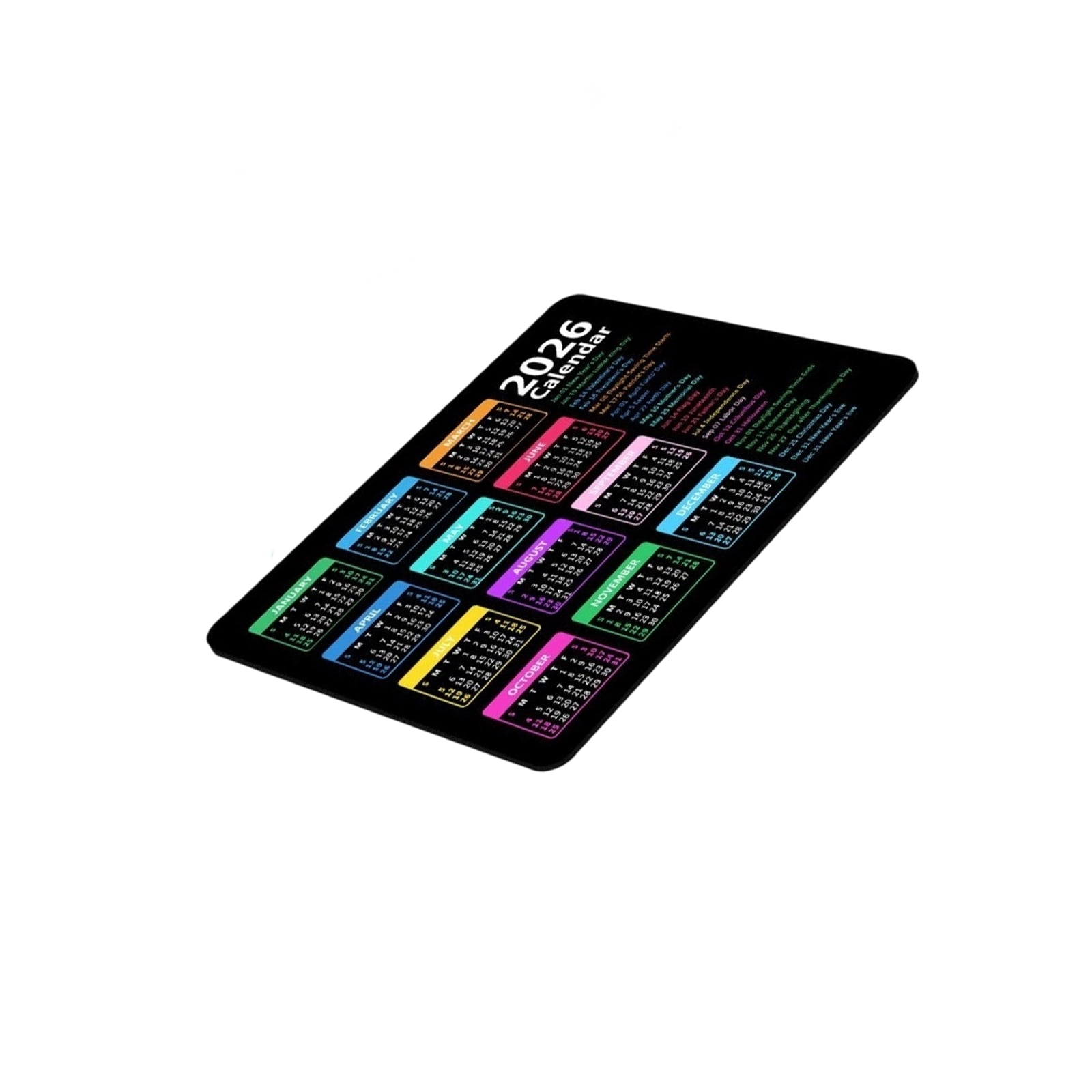 2026 Mousepad All Year Calendar Pad Ergonomic Rubber Base With Low ...