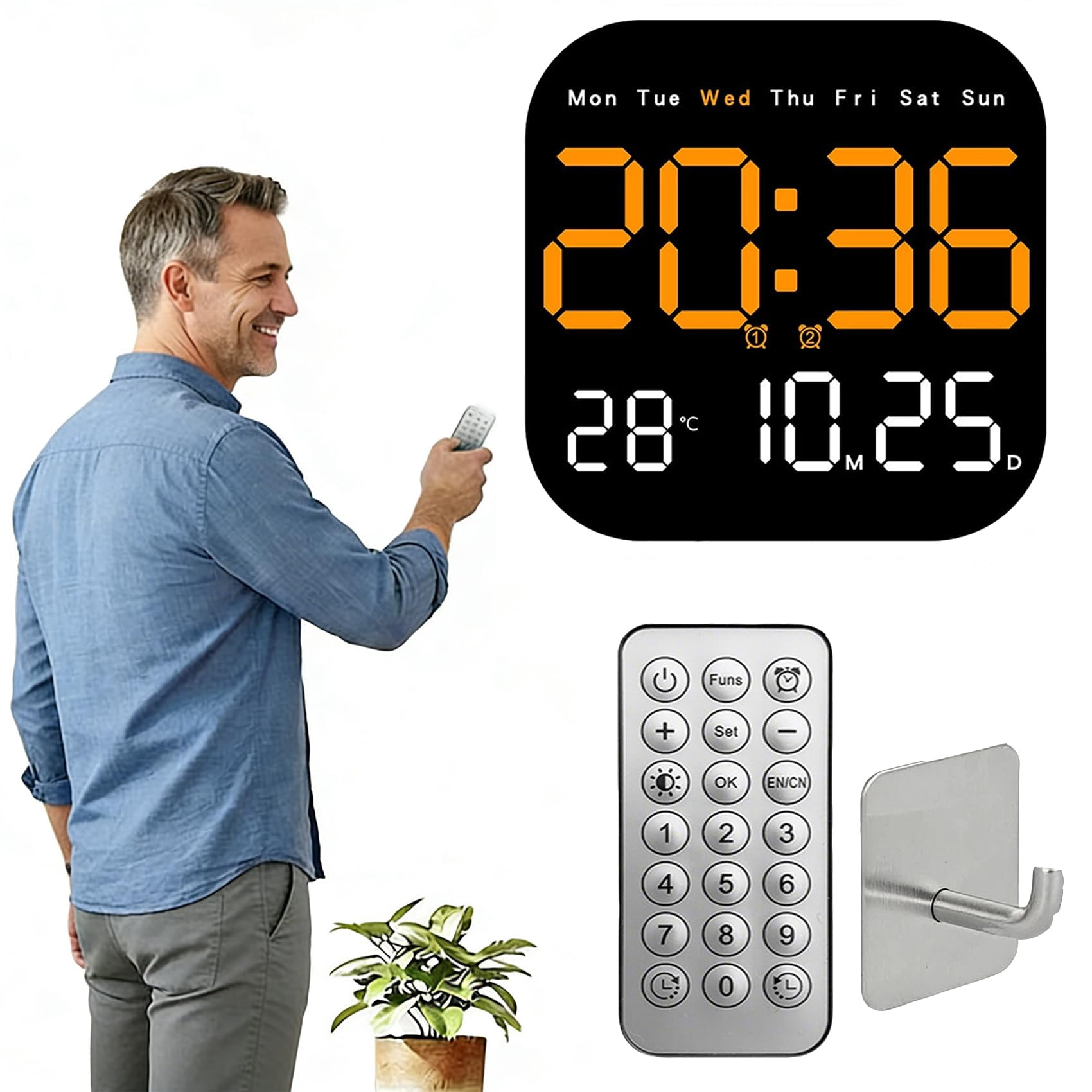 2026 Multifunctional Digital Alarm Clock for Home & Office, LED Large ...