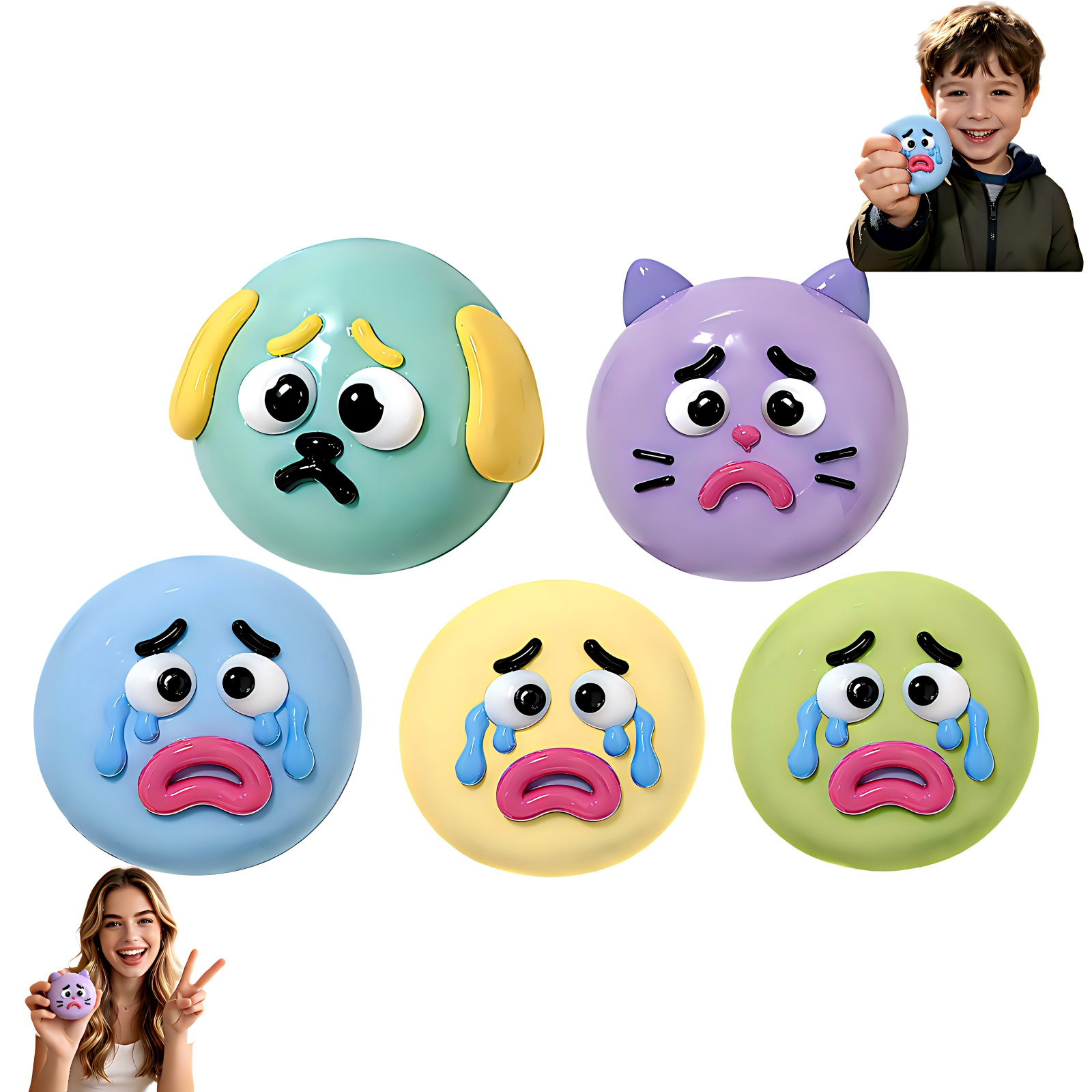 2026 NEW Animal Face Squishy Toys - Aesthetic Slow Rise Desk Decor for ...