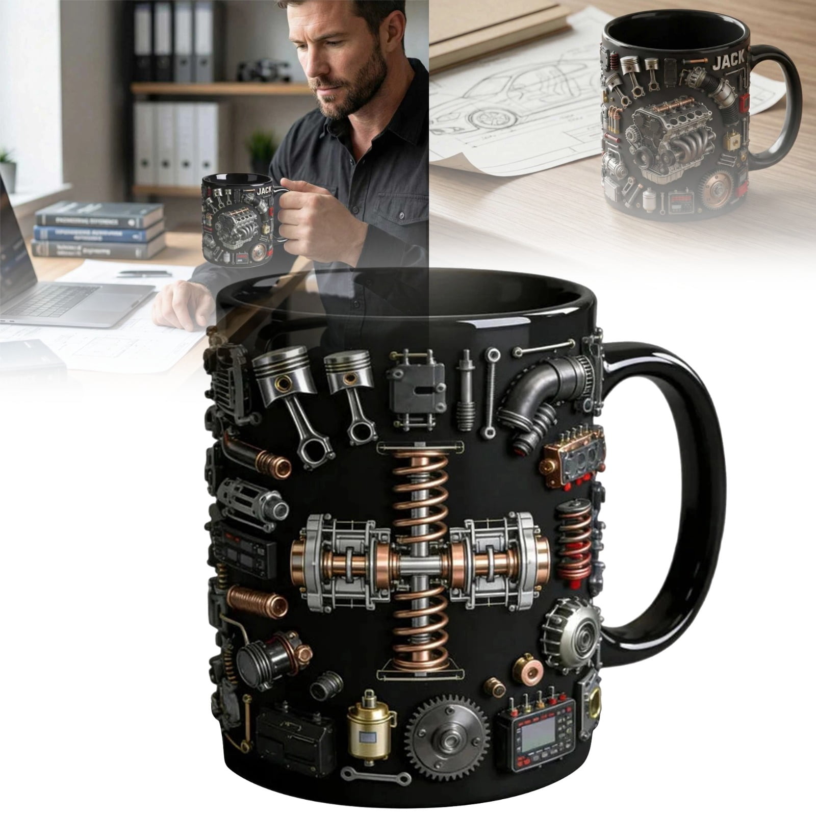 2026 NEW Auto Engine Coffee Mug - Ceramic 11oz Mechanical Themed Cup ...