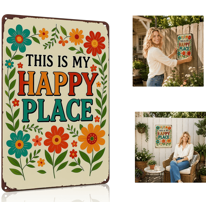 2026 NEW Funny Garden Metal Sign - "This Is My Happy Place" Vintage ...